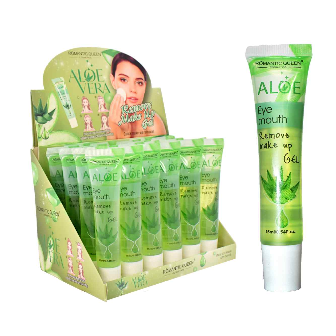 Desmaquillante de ojos y labios tipo GEL de aloe vera Romantic Queen – Mode GT